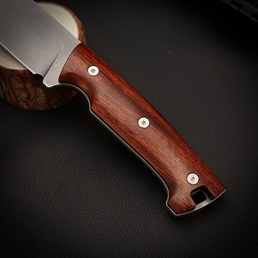 5 Inch Full Tang Hunter in Wootz with Ironwood – BILIKNIFE